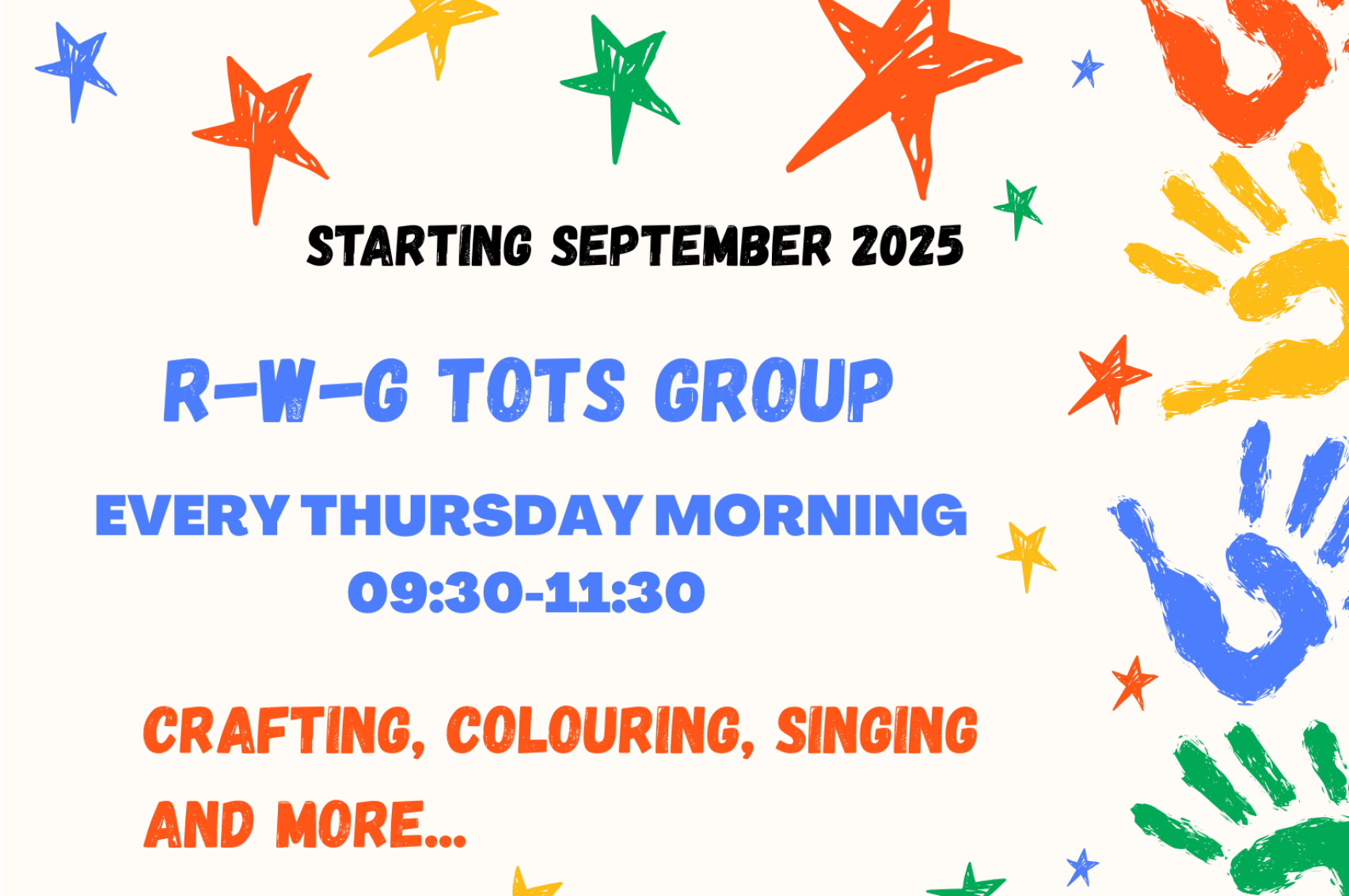 Tots Group sessions start September 2025 - Rixton Community Sites